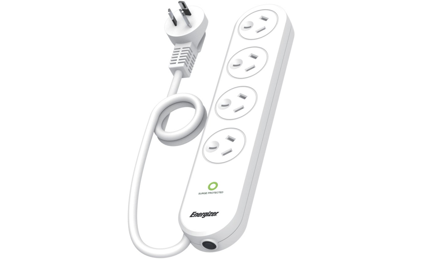 Energizer 4 Outlet Power Board with Surge Protection ET4OSPW / ET-4OSPW ...