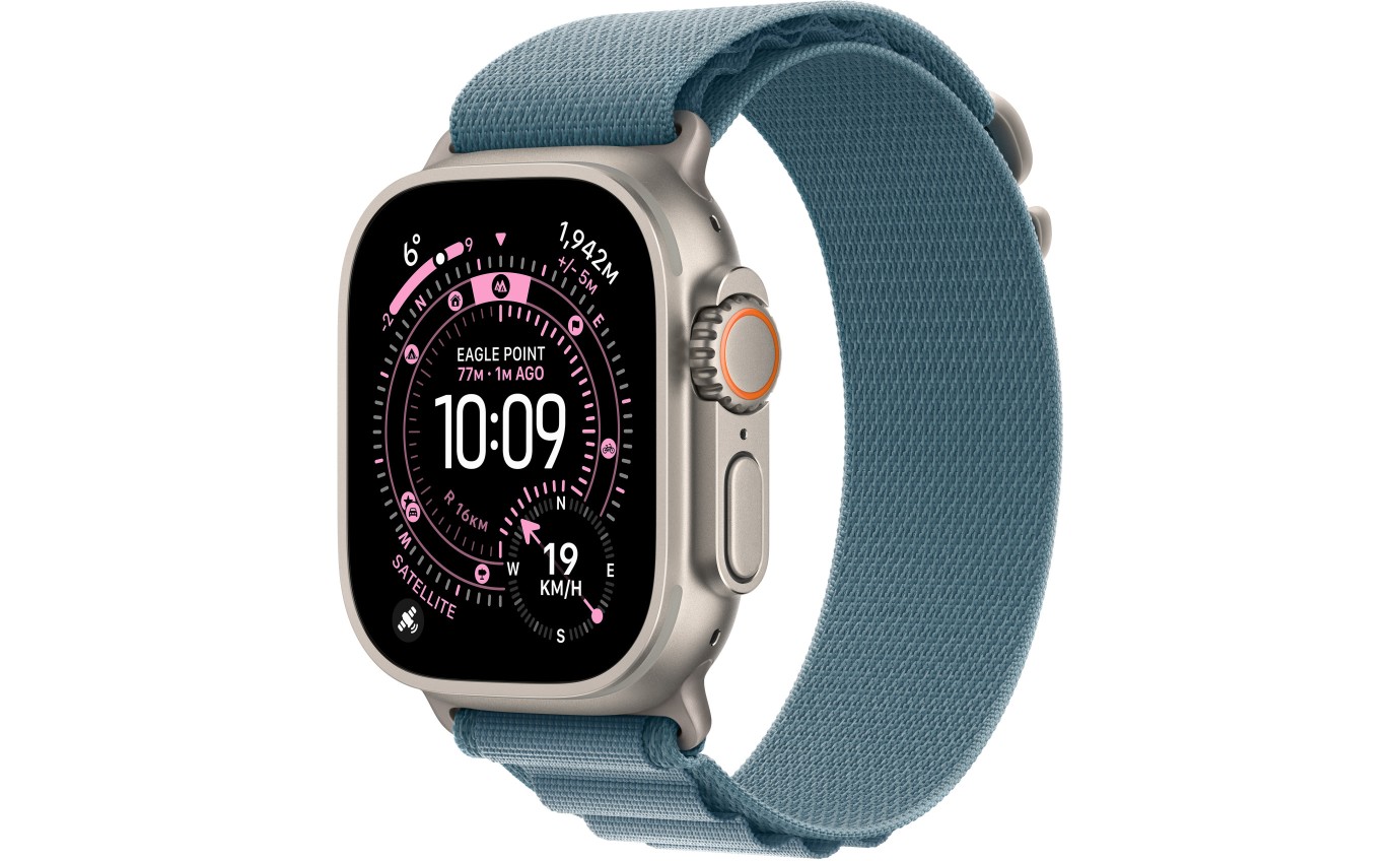 Apple Watch Ultra 3 49mm Natural Titanium Case with Light Blue Alpine ...