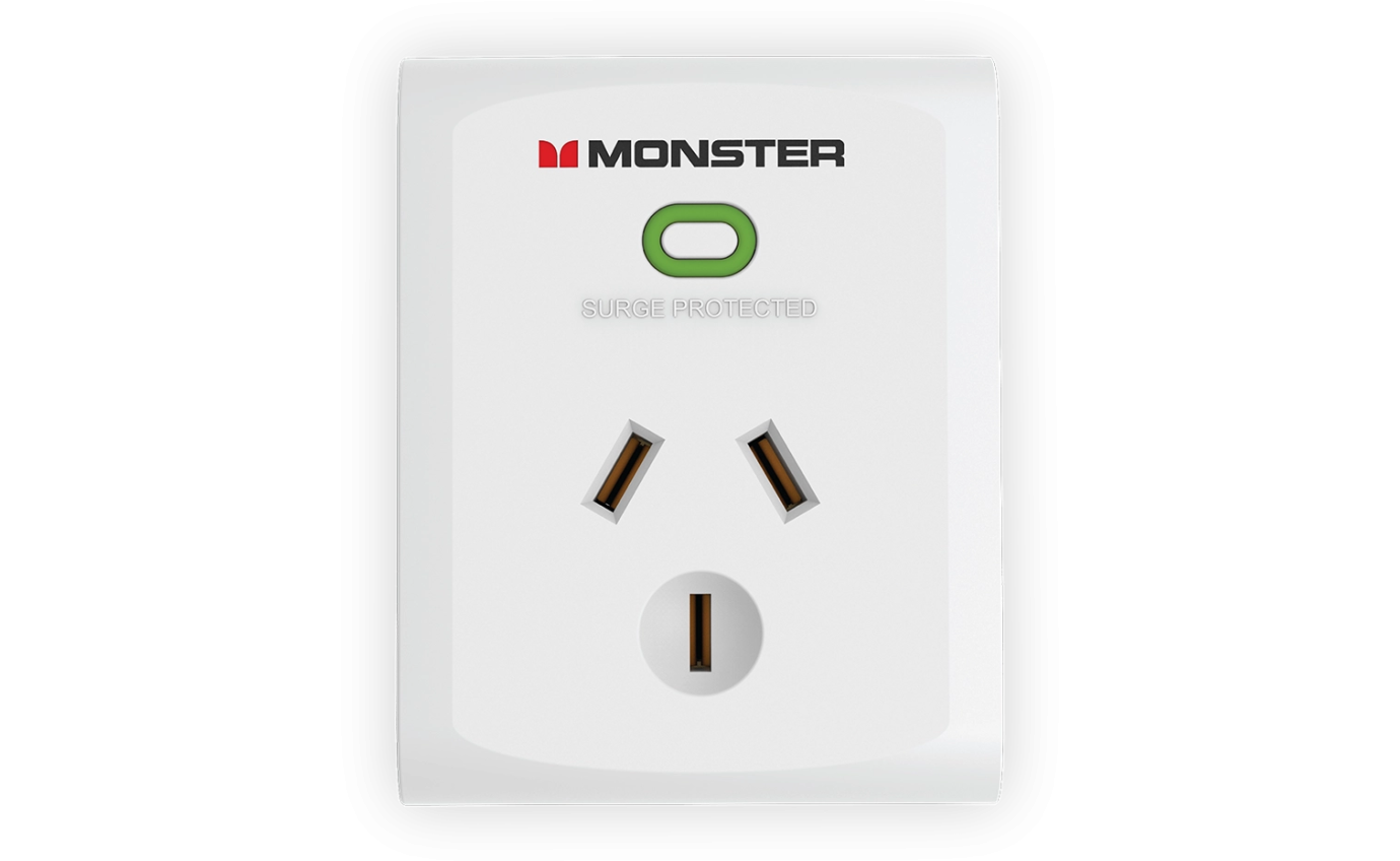 Monster Single Socket Surge Protector (White) MTFPSP1700W / MT ...